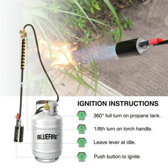 150,000 BTU Weed Torch Kit, Sherem Propane Weed Burner with 10ft Hose ...