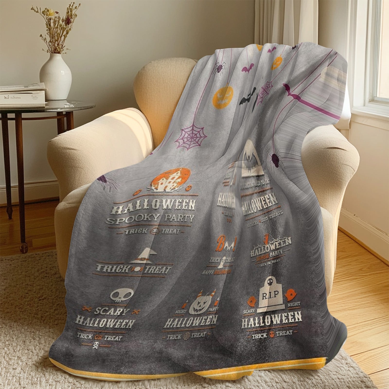 150 * 200 Halloween Flannel Plush Blanket Ao E Polyester Blanket Color ...