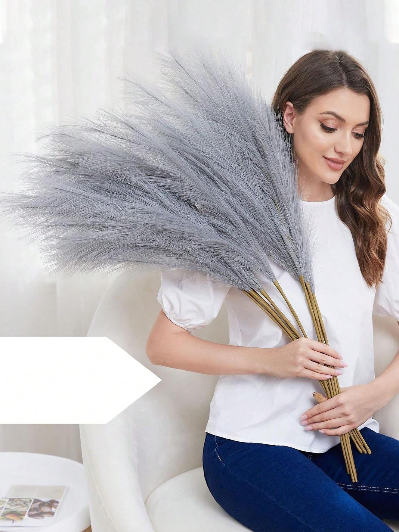 150/30/20/15/10/5 Pcs 55cm/97cm Faux Pampas Grass Decor, Tall Fake Floral Branches For Vase ...