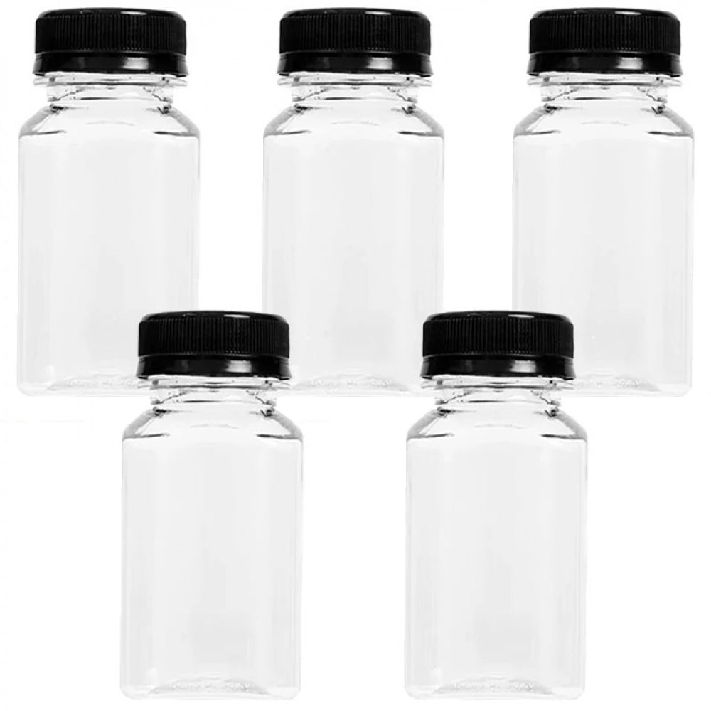 150/500ML Empty Plastic Drink Containers with Black Screw Caps ...
