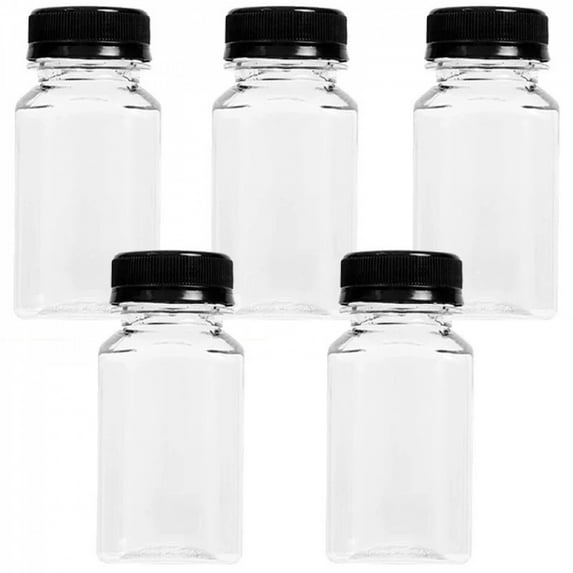 150/500ML Empty Plastic Drink Containers with Black Screw Caps ...