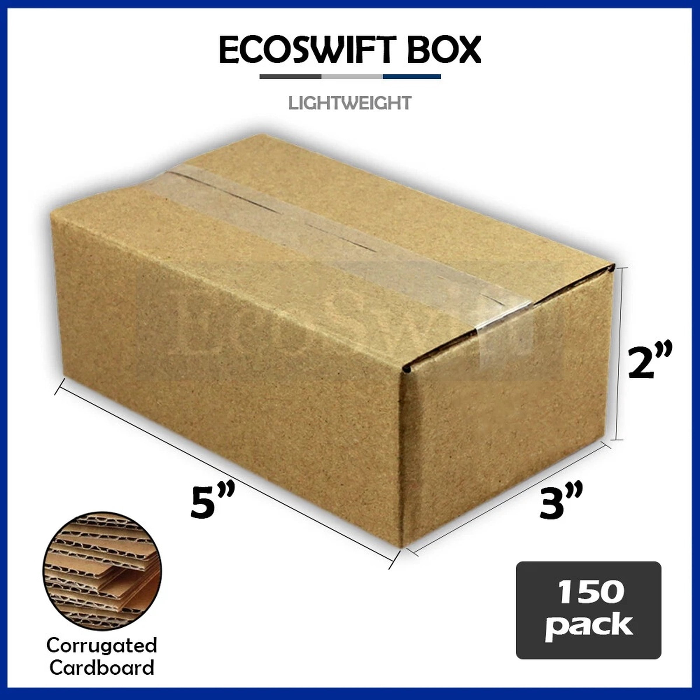 150 5x3x2 EcoSwift Cardboard Packing Moving Shipping Boxes Corrugated ...