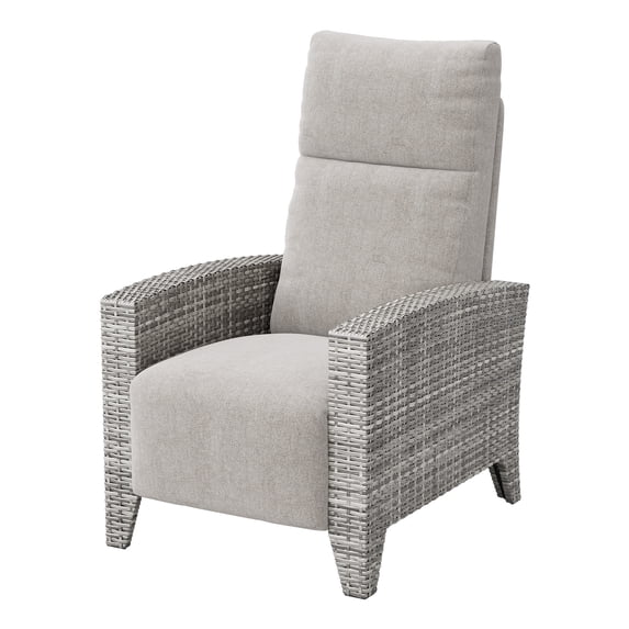 150° Adjustable Wicker Outdoor Recliner Chair – Linked Backrest ...
