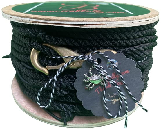 150' Black Widow 1/4" 3 Strand Medium-Soft Lay Twisted Nylon Snood ...