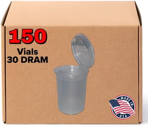150 Clear Vials - 30 DRAM Pop Top Bottle - Airtight Containers - BPA ...