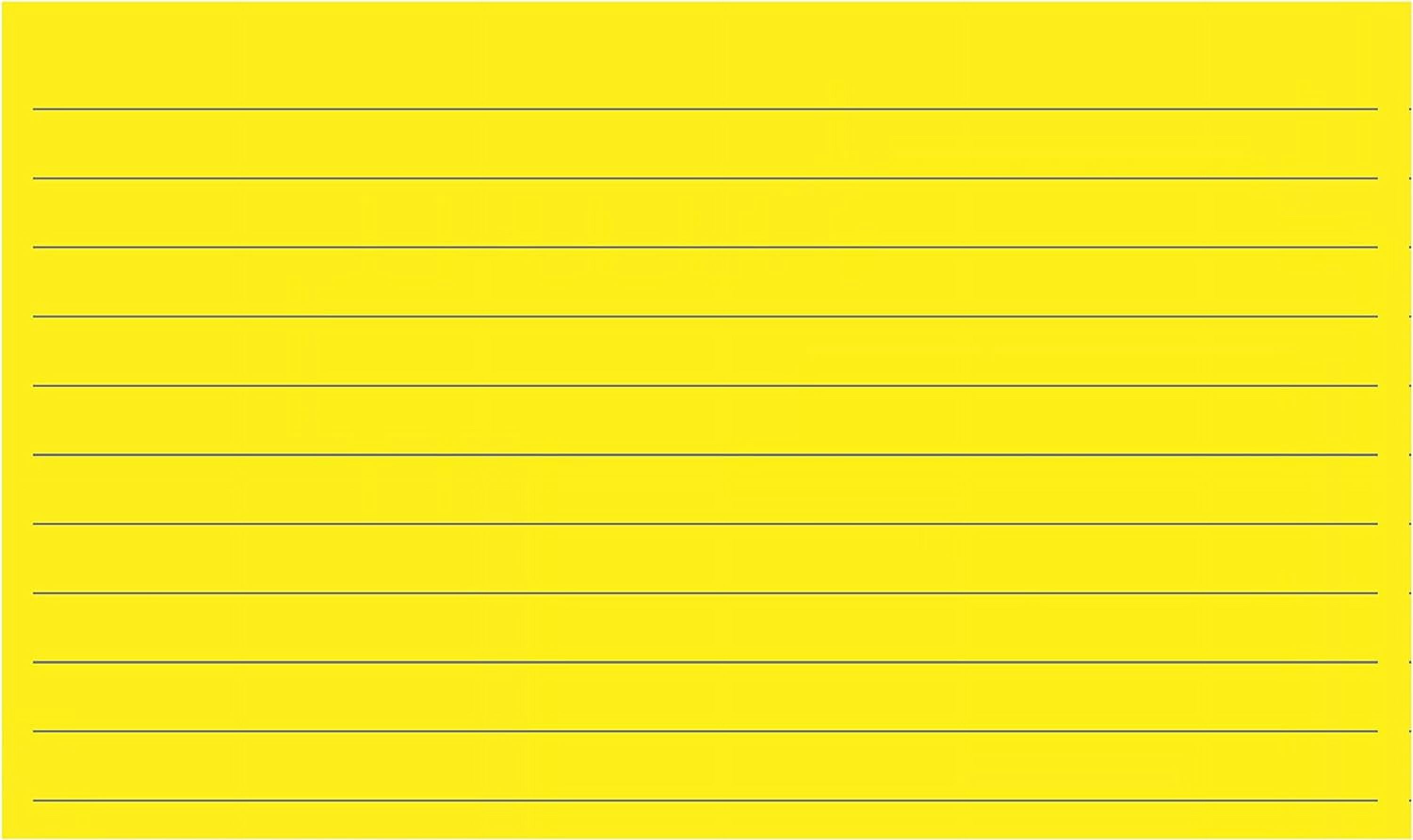150 Color Cardstock 3" X 5" Index Cards, Yellow, Lined Landscape Format ...