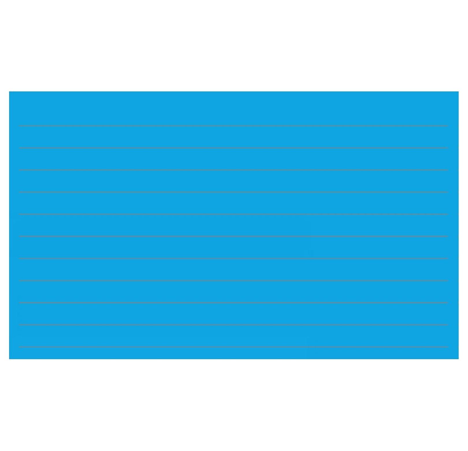 150 Color Cardstock 3" x 5" Index Cards, Medium Blue, Lined Landscape ...