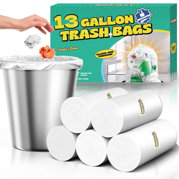 150 Count 8 Gallon Trash Bags Drawstring - 1.2 Mil Heavy Duty Medium ...