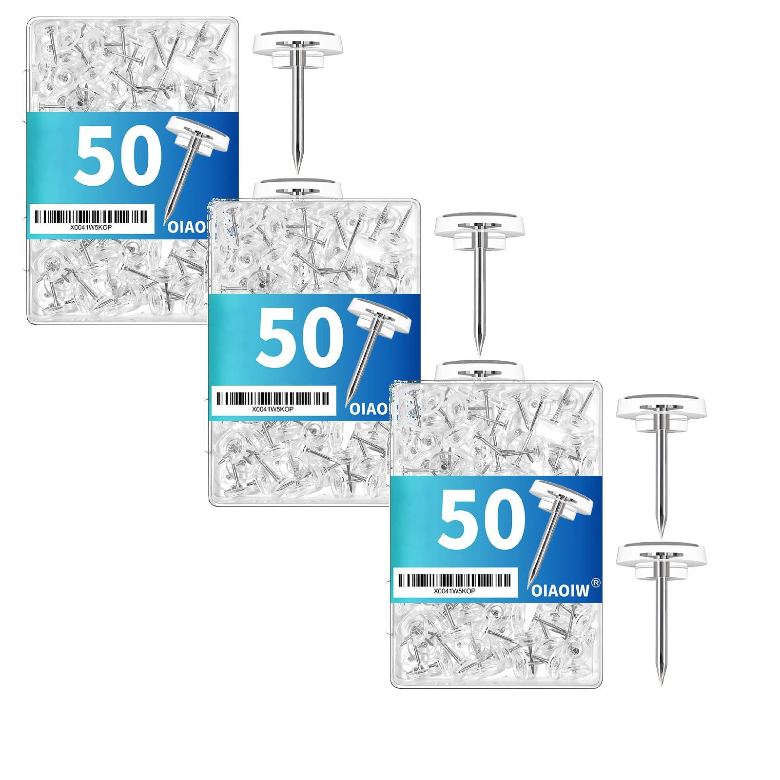 150 Count Clear Push Pin Tacks, Premium Thumb Tacks Steel Point and ...