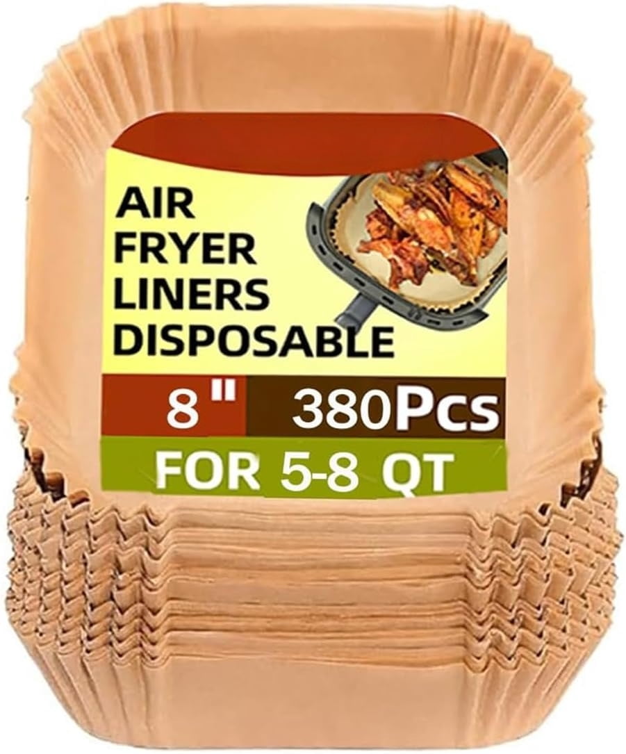 150-Count Square Air Fryer Paper Liners - 7.5 Inch, Non-Stick & Oil ...