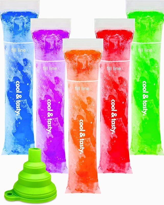 150 Disposable Popsicle Mold Bags with Zip Seals, 8x2" Freezer Tubes ...