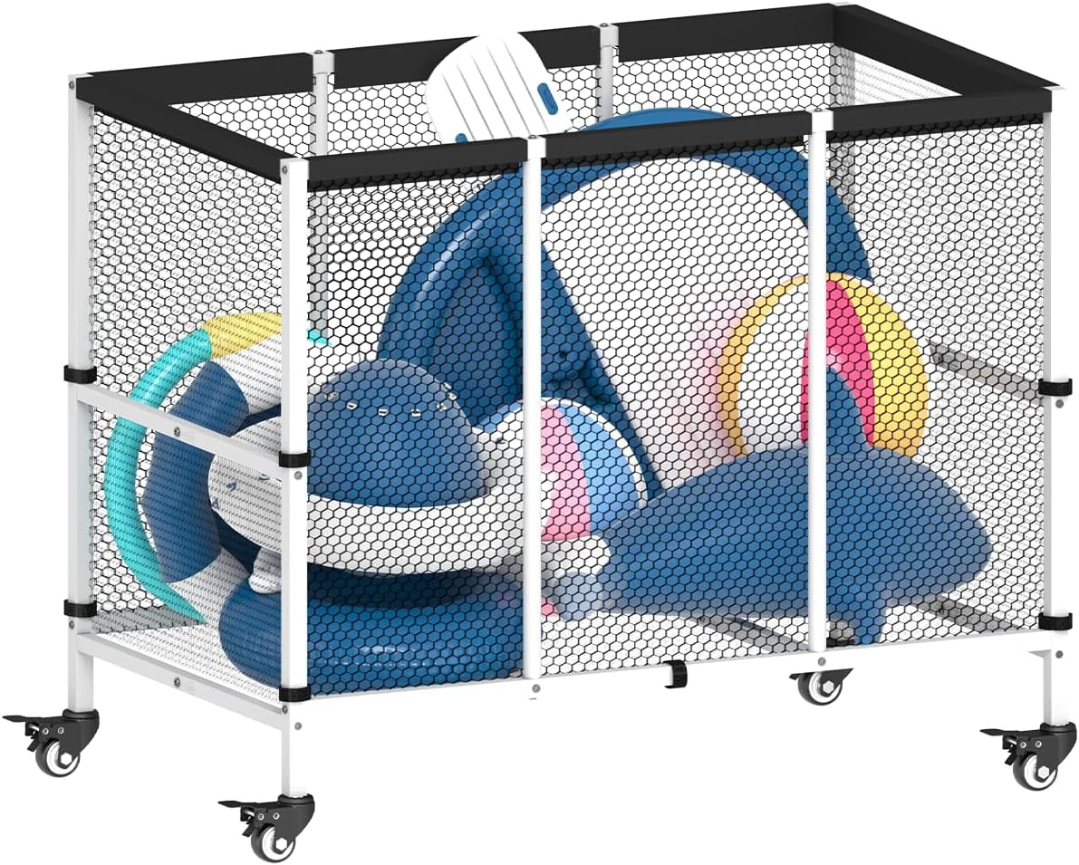 150 Gallon Swimming Pool Storage Bin, Outdoor Rolling Pool Toy ...