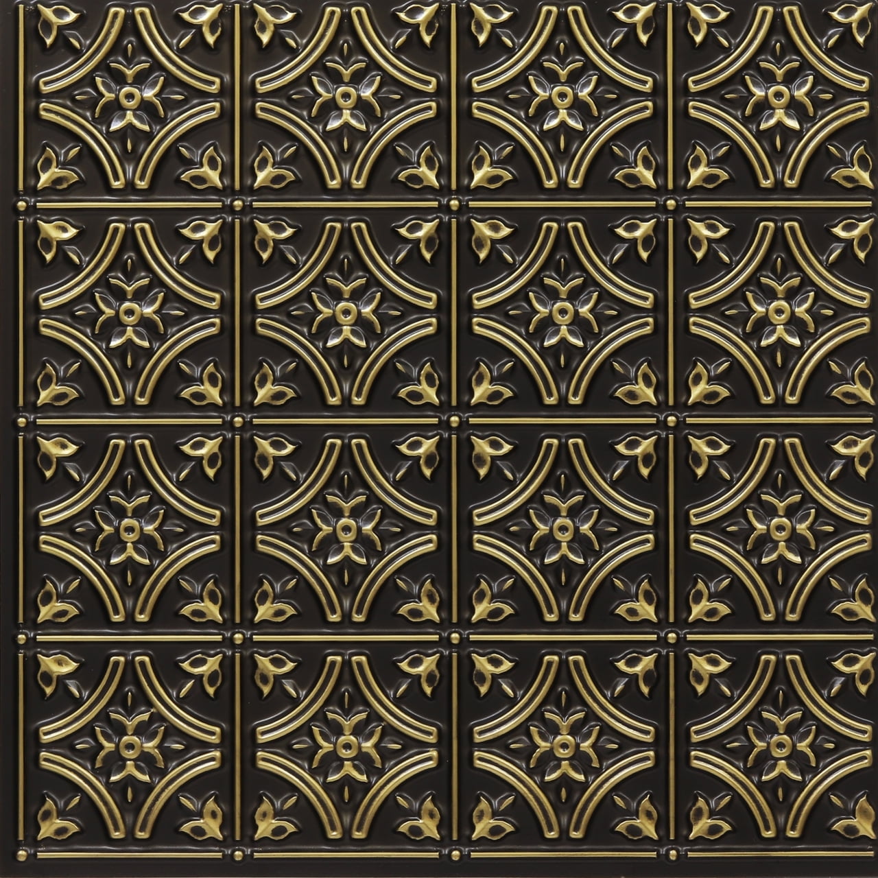 150 - Gothic Reims 2 ft. x 2 ft. PVC Glue-up Ceiling Tile in Antique ...