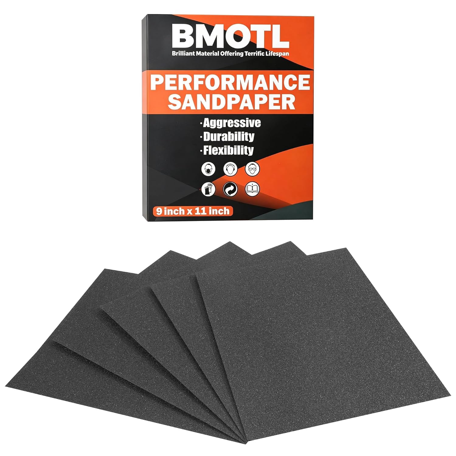 150 Grit Sandpaper Sheets 9x11：12 Pcs Wet Dry Silicon Carbide Coarse ...