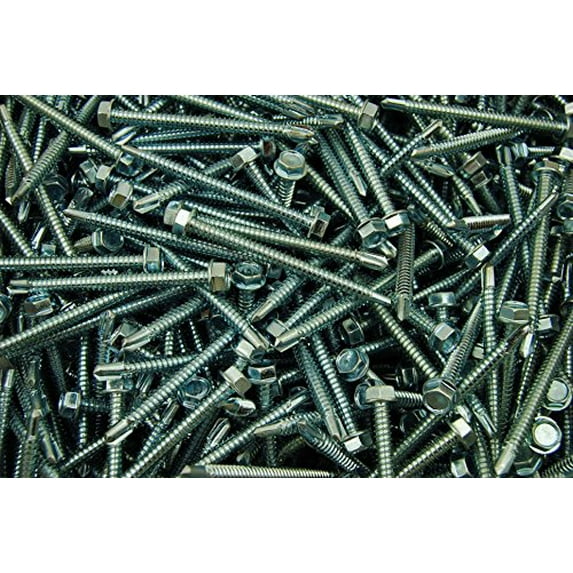 (150) Hex Washer Head 1/4 x 3 Self-Drilling Tek IHW #14$$Hardware ...