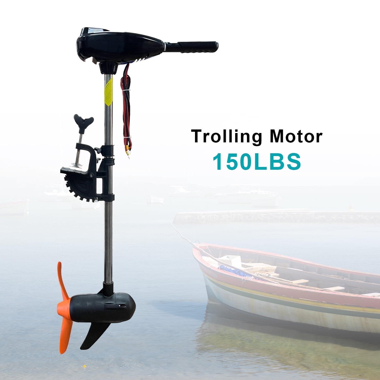 "24V 150 lbs Electric Trolling Motor, 8-Speed, Adjustable Handle & 29 ...