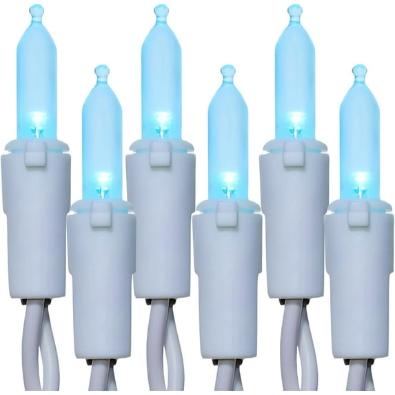 150 LED Sky Blue Christmas Lights Outdoor, UL Certified and Commercial ...