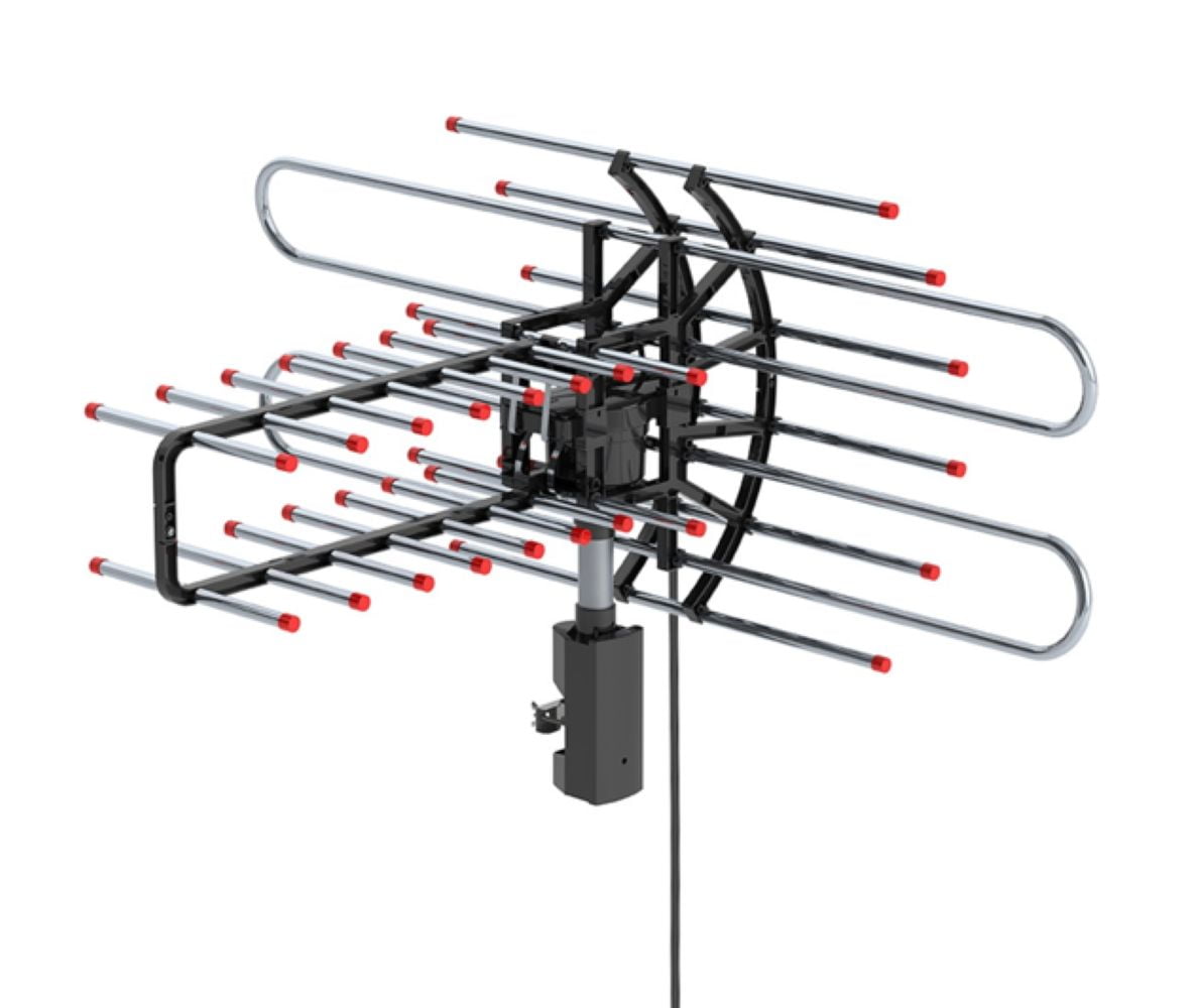 150 Mile Range HDTV Antenna - 360° Motorized Rotation with Remote, Dual ...