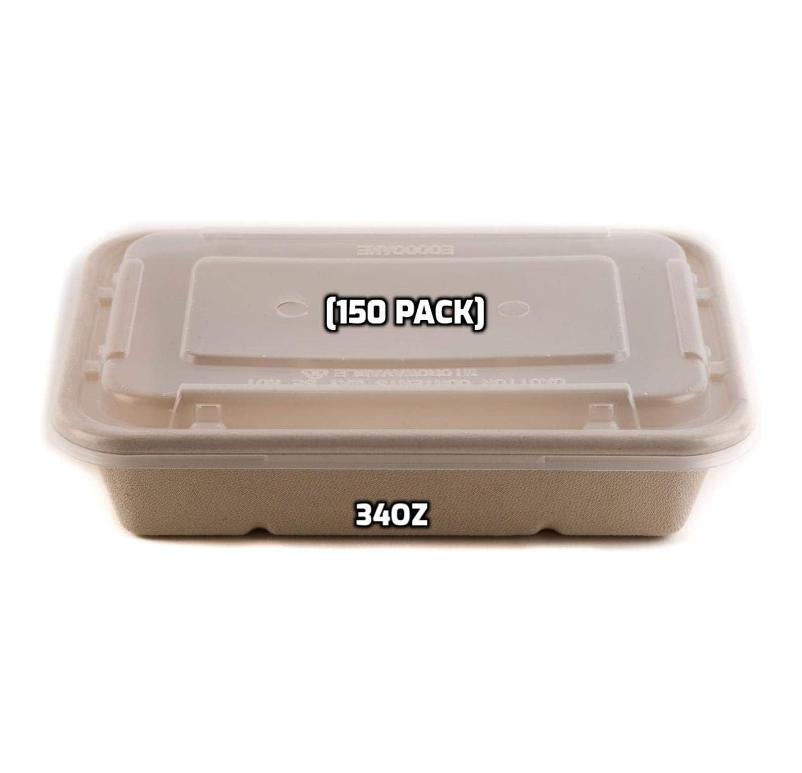 [150 PACK] 34oz Compostable Eco Friendly Container trays with Lids ...