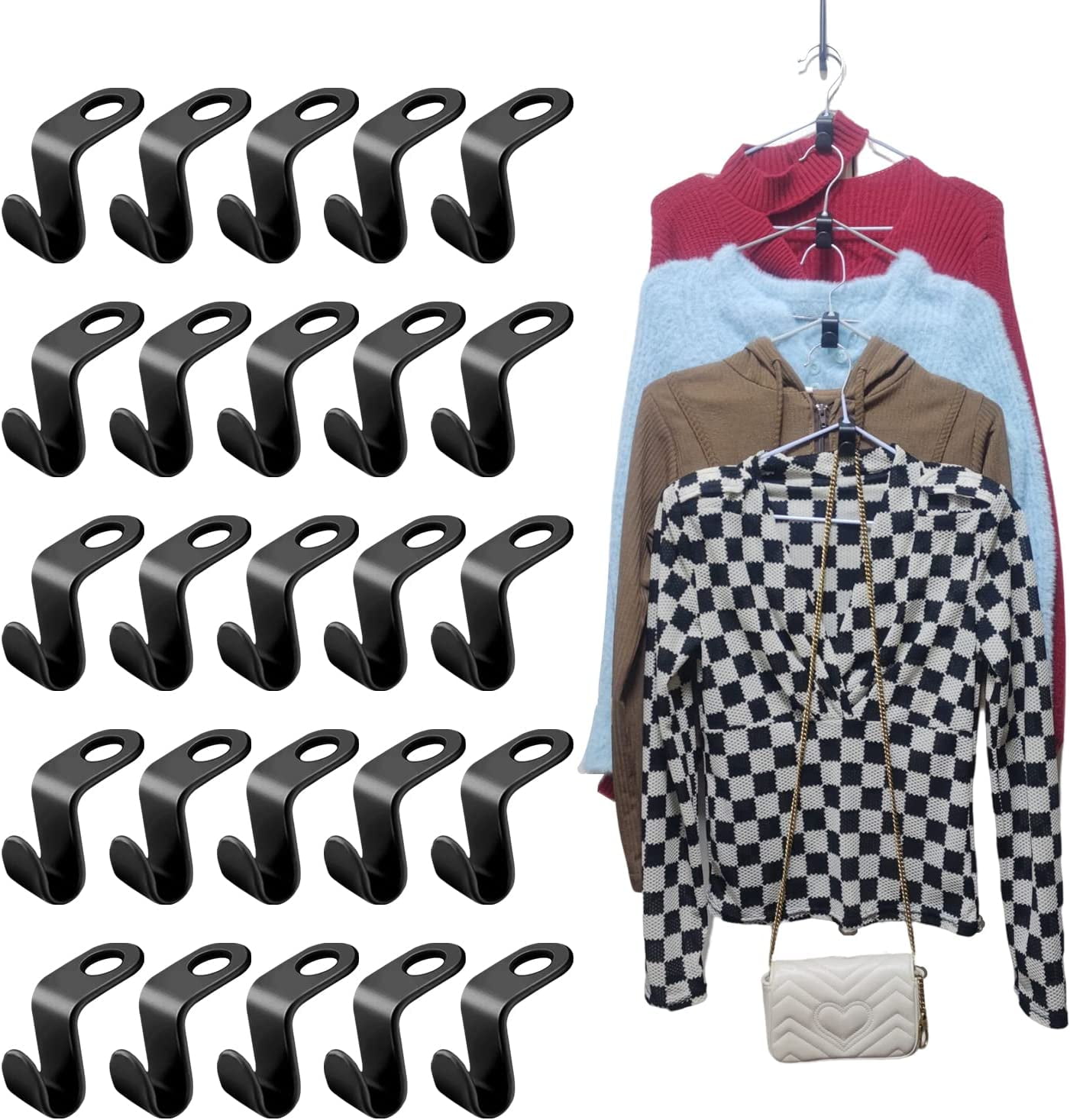 150 PCS Clothes Hanger Connector Hooks, Hanger Extender Clips ...