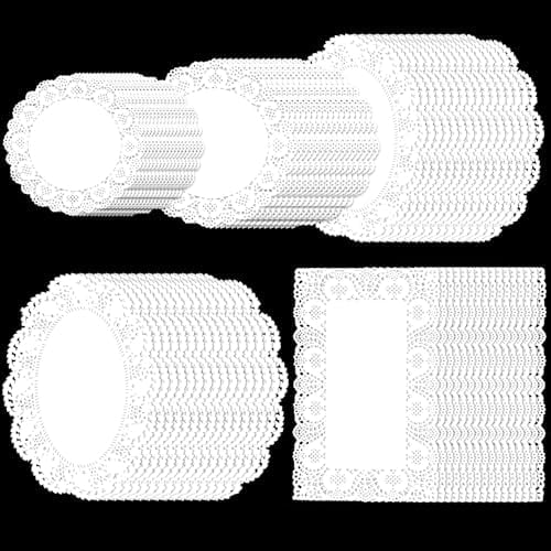150 PCS Disposable Doilies Paper, White Lace Paper Doilies, Assorted ...