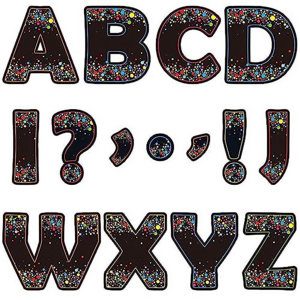 150 PCS Large 7" Font Letters and Punctuation Set, Black Classroom ...