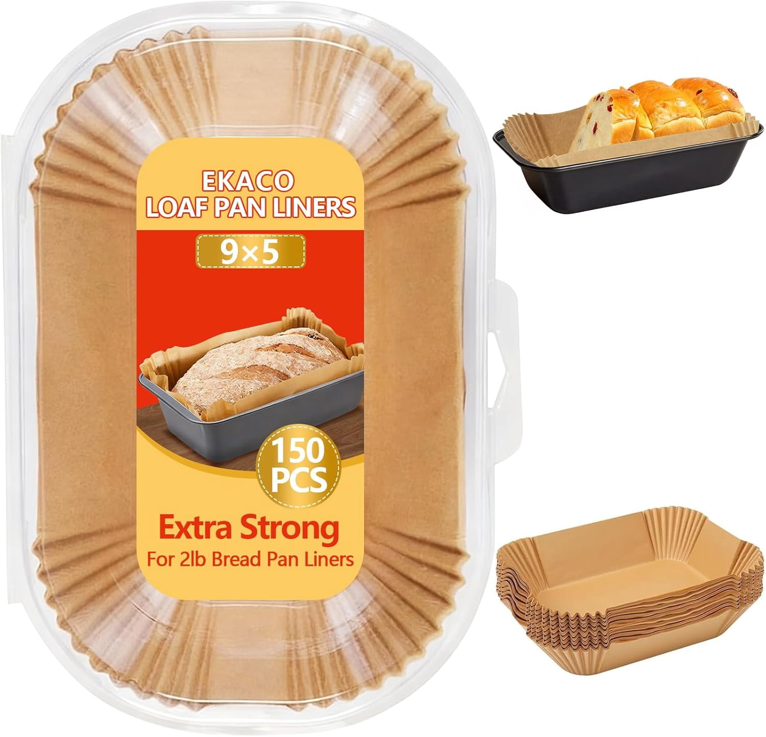 150 PCS Loaf Pan Liners, 9x5 Inch Loaf Pan Liners Baking Bread, Non ...