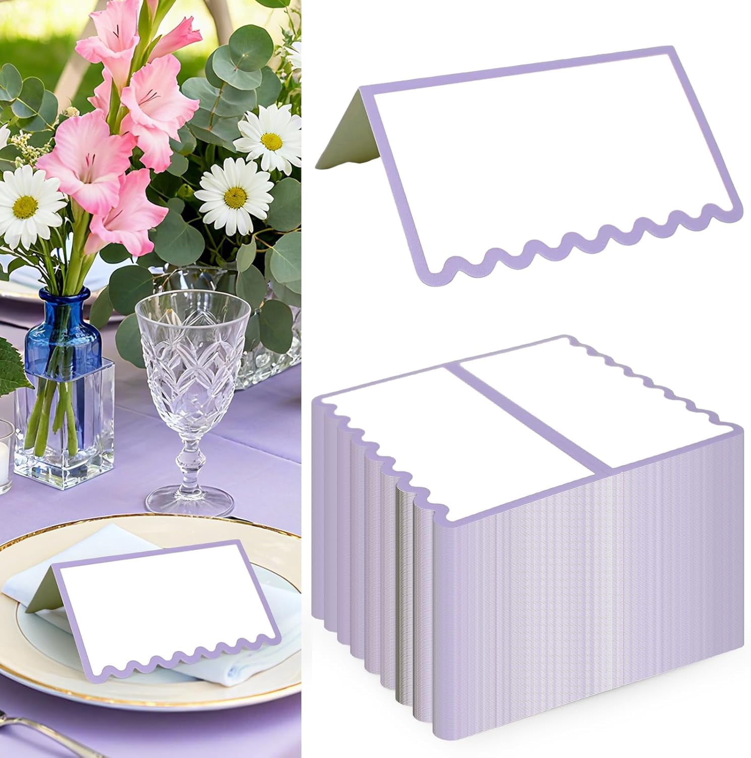 150 PCS Purple s for Table Setting,Blank s,Wedding Name Cards,Seating ...