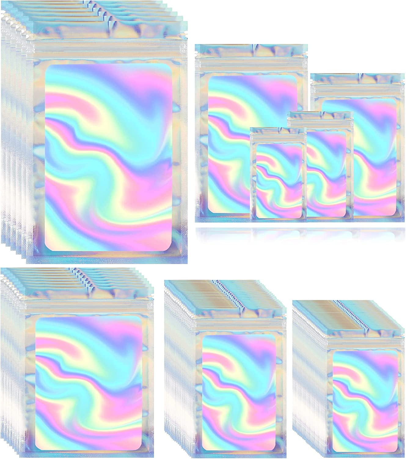 150 PCS Resealable Smell Proof Mylar Bags Food Storage Black Mylar Bags ...