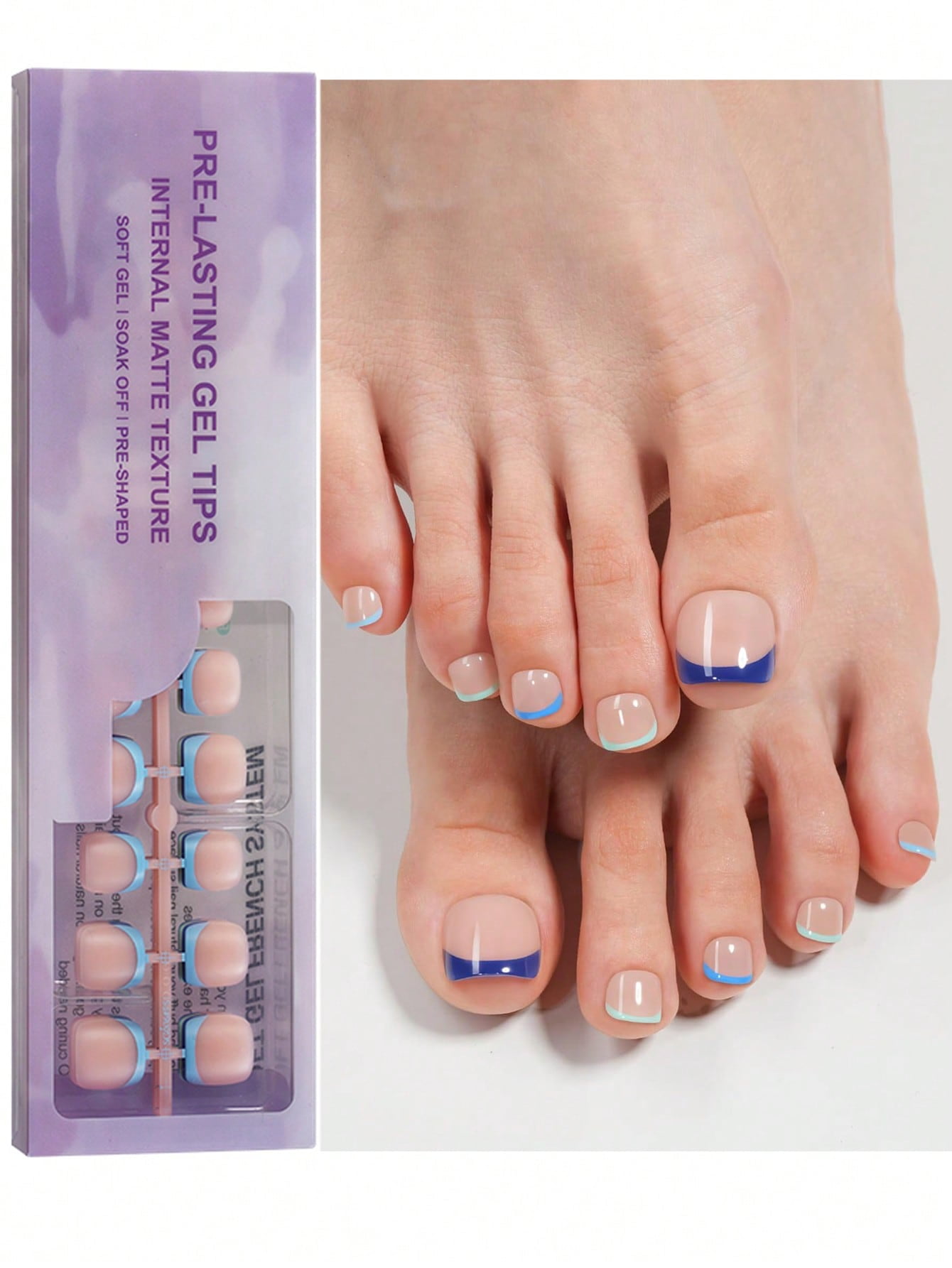 150 PCS Short Square Brown/Pink Press On Gel Nails, 15 Sizes Available ...