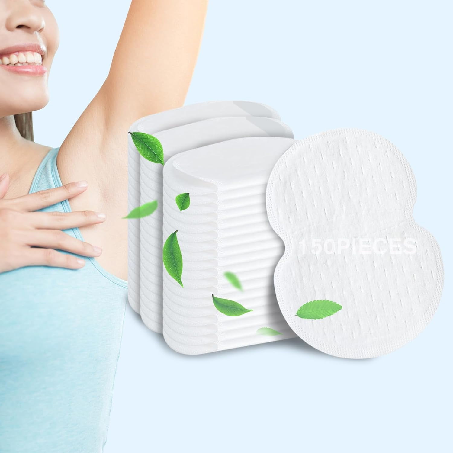 150 PCS Underarm Sweat Pads Premium Disposable Armpit Sweat Pads for ...