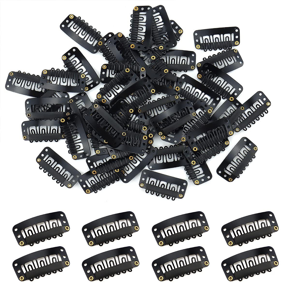 150 PCS Wig Clips 32mm 6-Teeth Hair Extension Clips, U-shape Metal ...