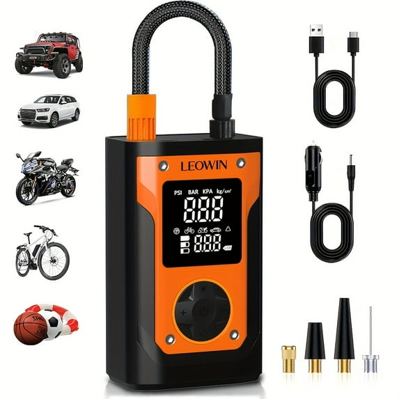 150 PSI Cordless Tire Inflator - Portable Air Compressor with Auto ...