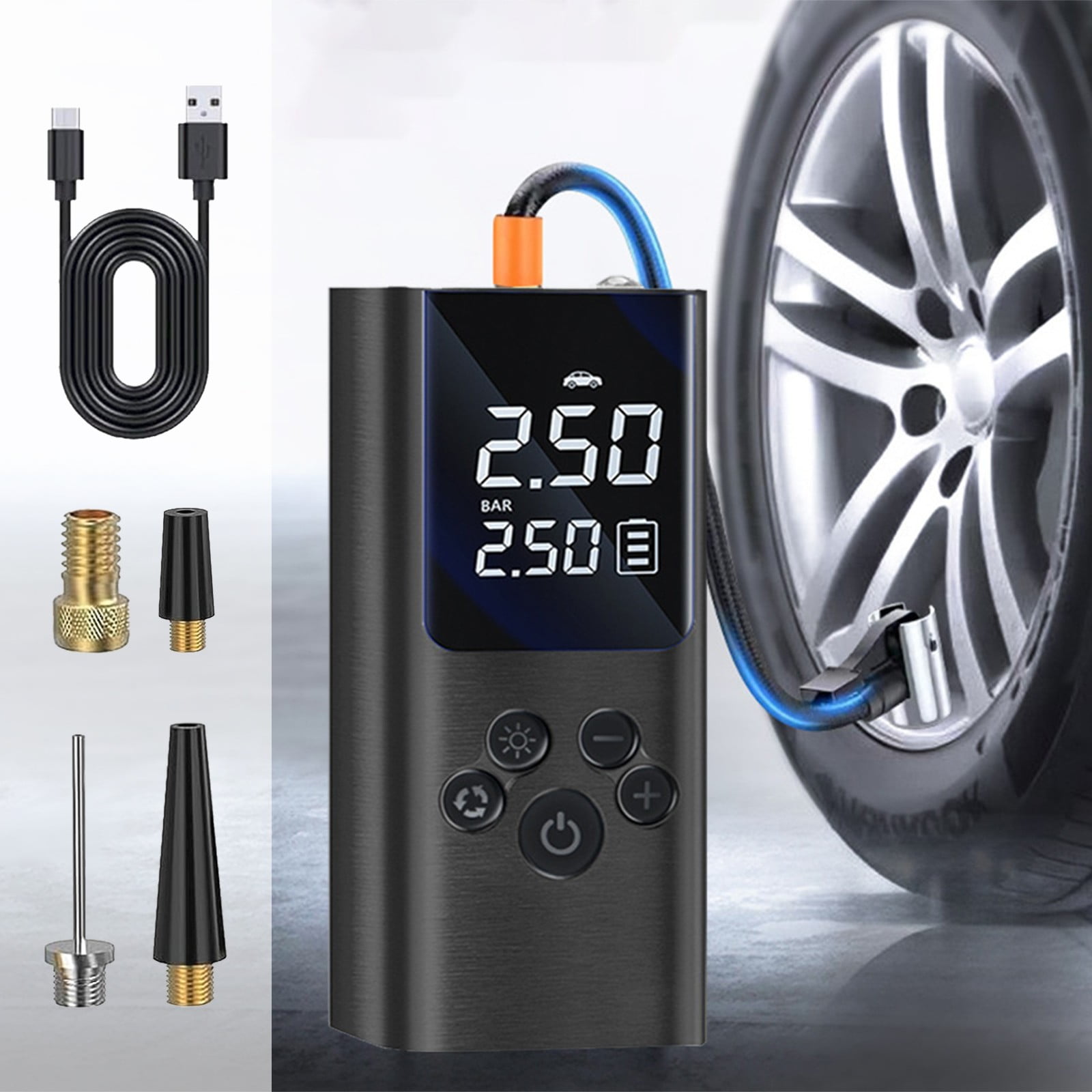 150 PSI Portable Air Compressor Pump With Digital Display,Power Bank ...