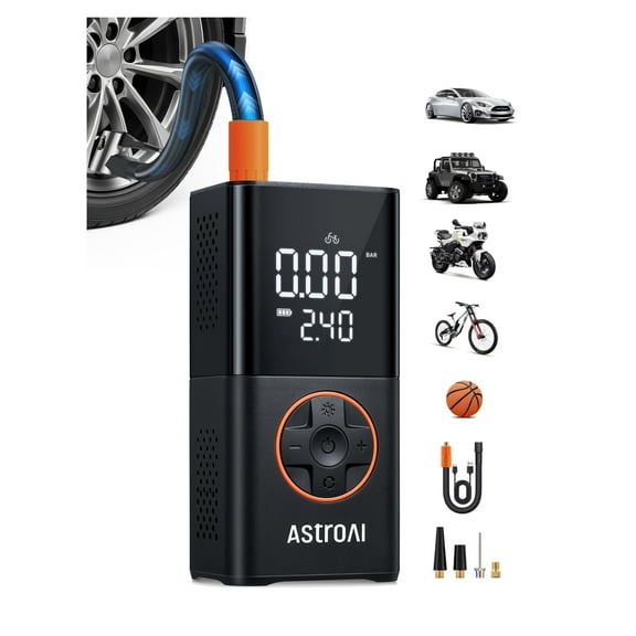 L7 Tire Inflator Portable Air Compressor Cordless Mini Bike Pump with ...