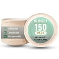 [150 Pack - 10 Inch] Paper Plates 100% Compostable Disposable ...