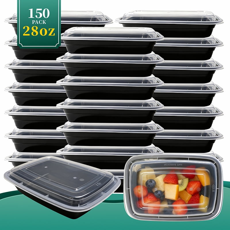 150-Pack 16-38oz Rectangular Meal Prep Containers - 1-Compartment ...