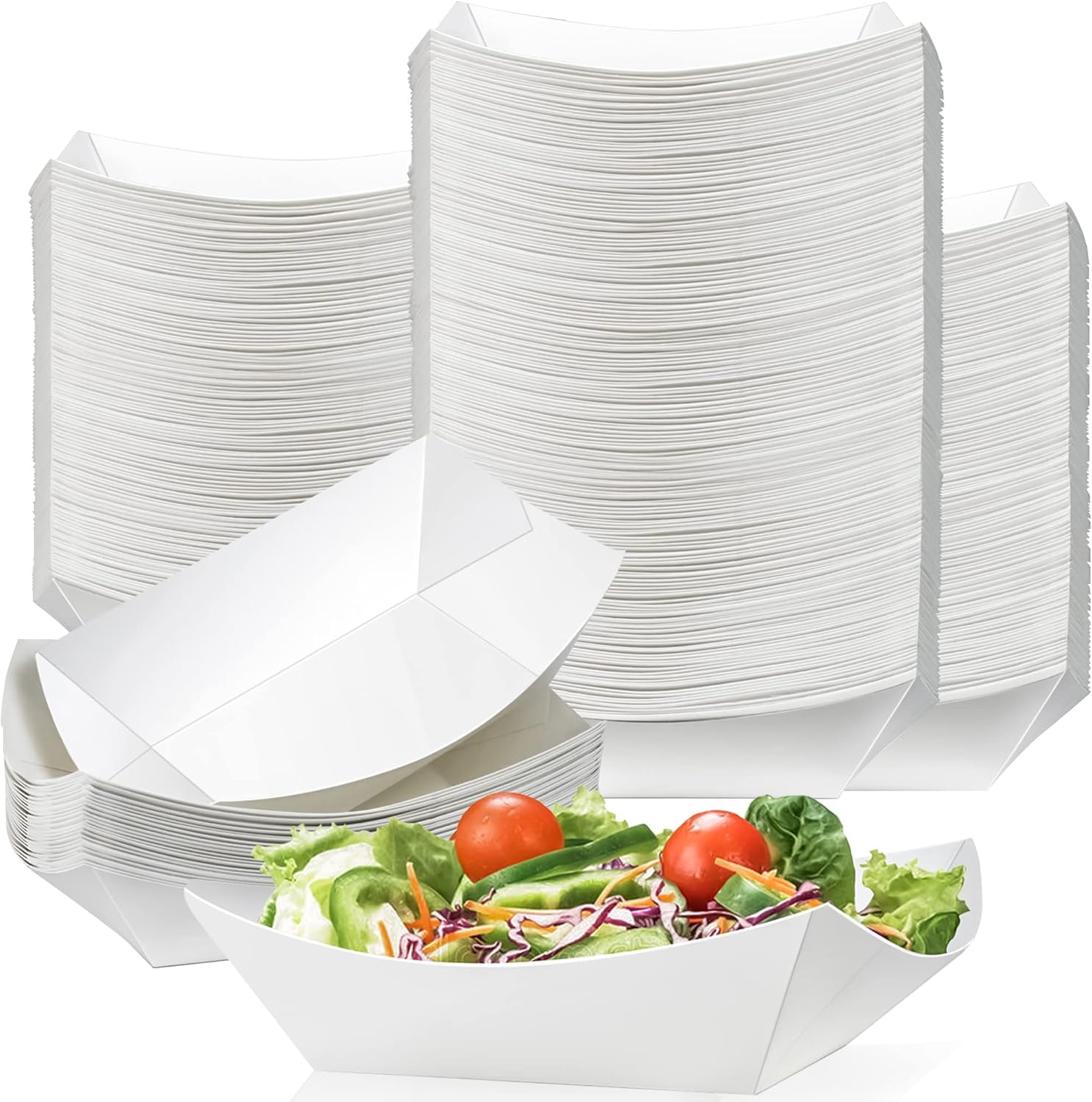 150 Pack 1Lb Paper Food Boat Trays Disposable Paper Boat Plates ...