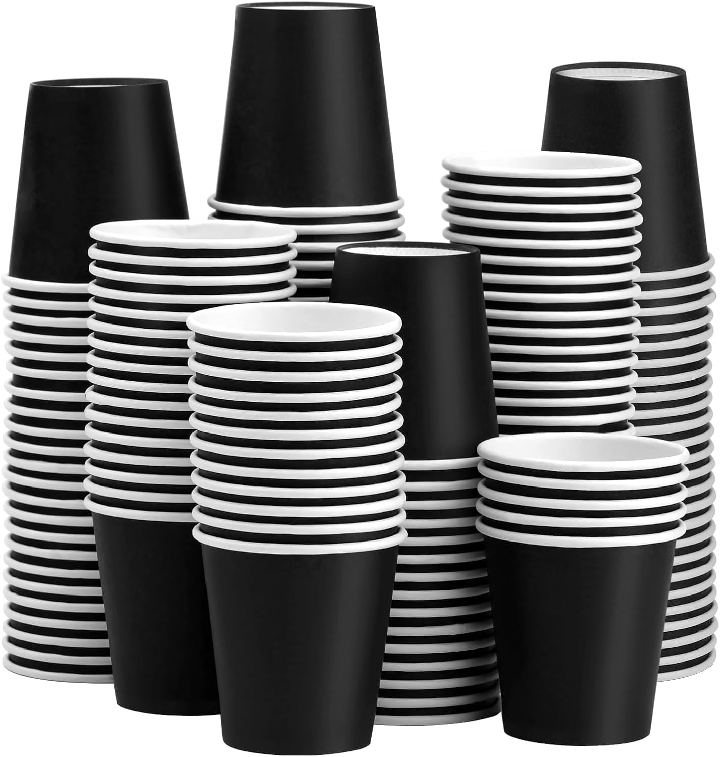 150 Pack 3oz Black Disposable Paper Cups, Small Mouthwash Cups ...