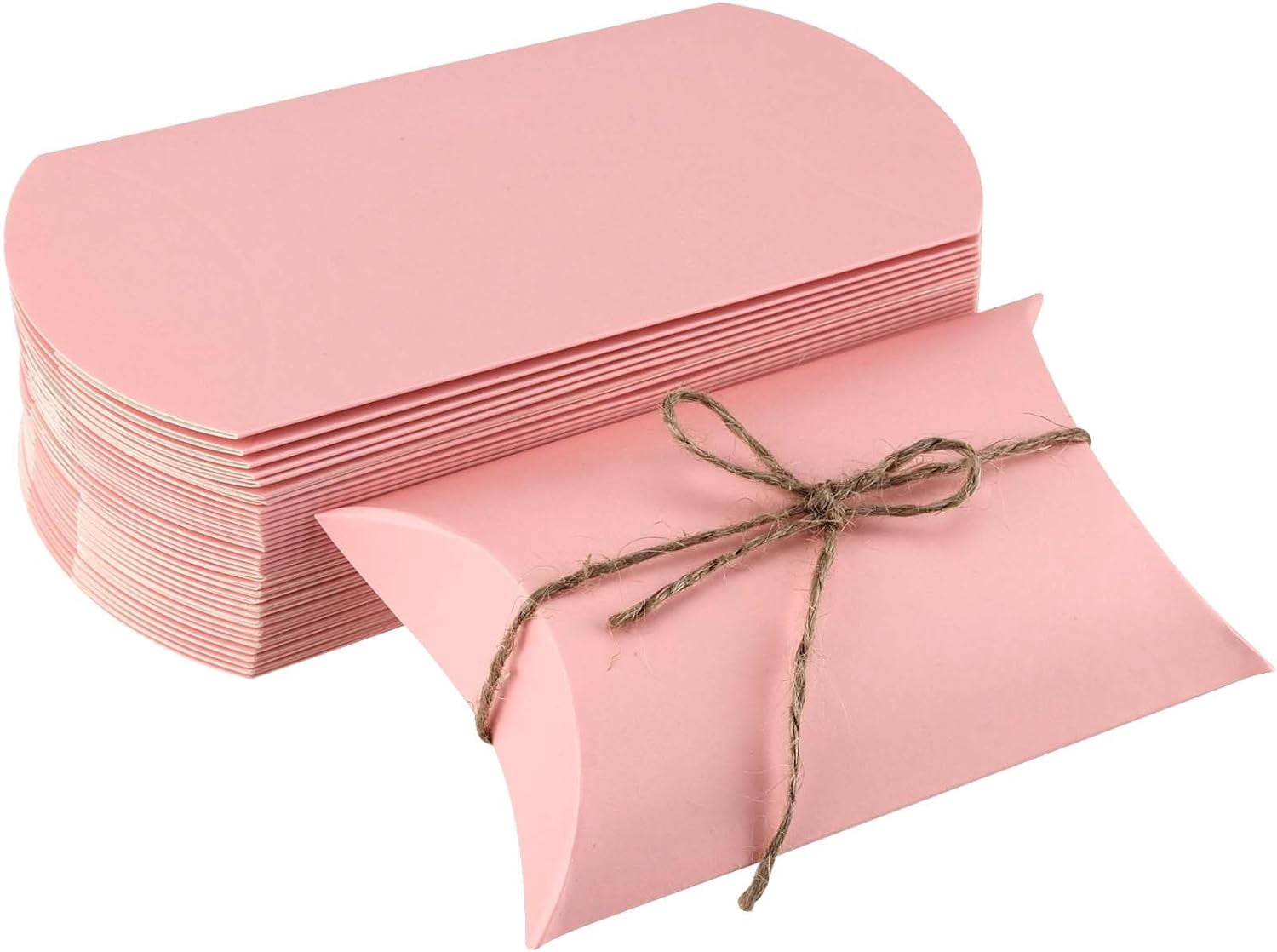 150 Pack 5.1 x 3.5 Inches Pink Pillow Boxes, Kraft Paper Gift Boxes ...