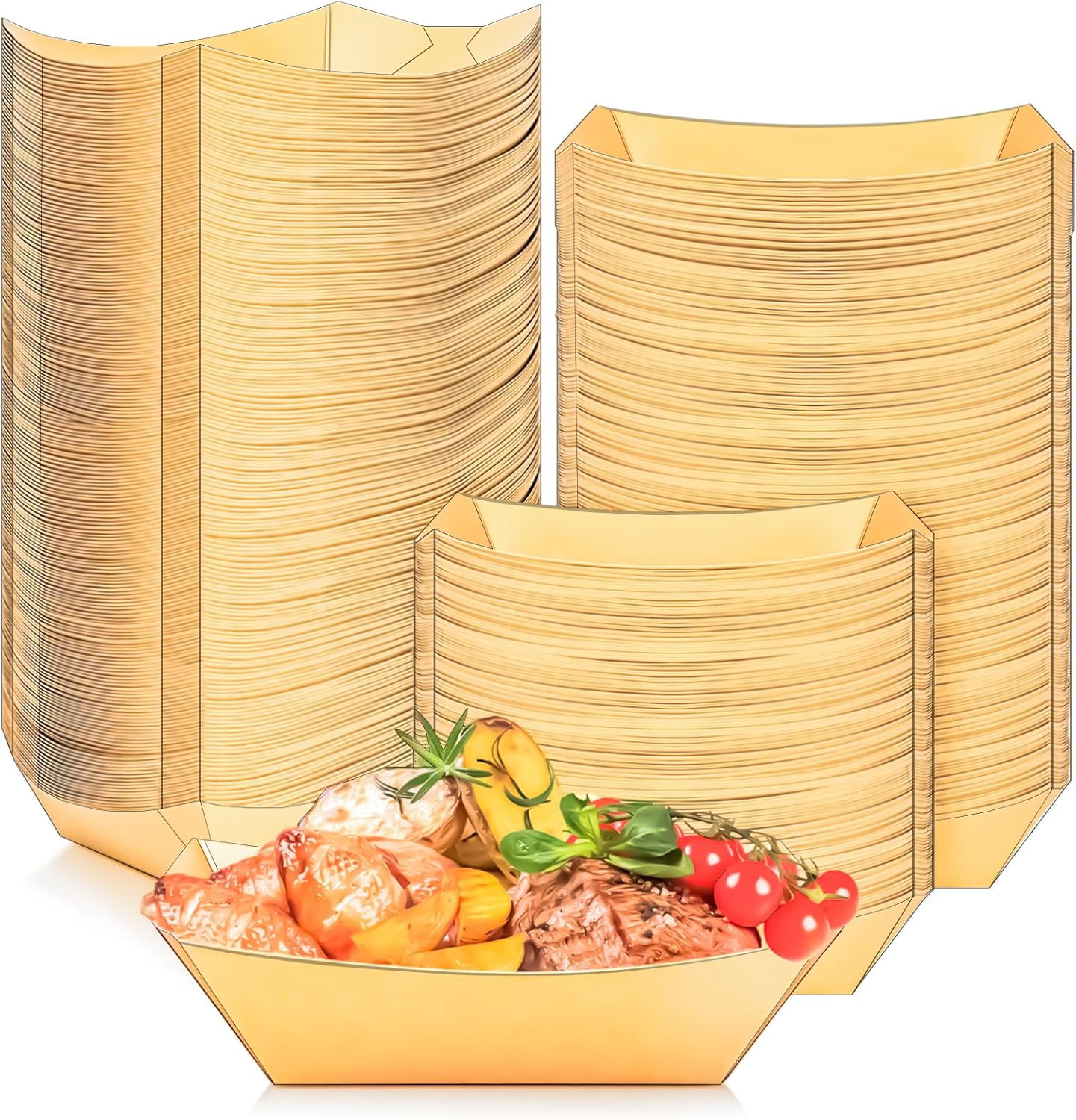 150 Pack 5LB Extra Large Paper Food Boats Trays Disposable Paper Boat ...