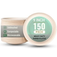 Ajm Packaging Green Label Economy Paper Plates - Microwave Safe - White ...