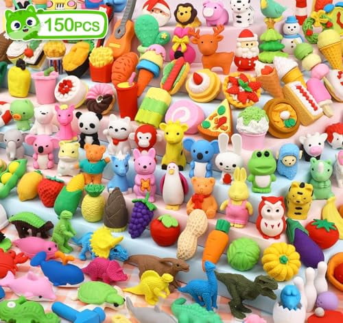 150 Pack Animal Erasers For Kids Bulk Pull Apart 3D Puzzle Erasers ...
