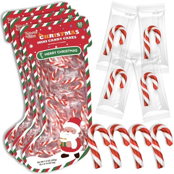 150 Pack Christmas Mini BCF26 Candy Canes Packed Individually Wrapped ...
