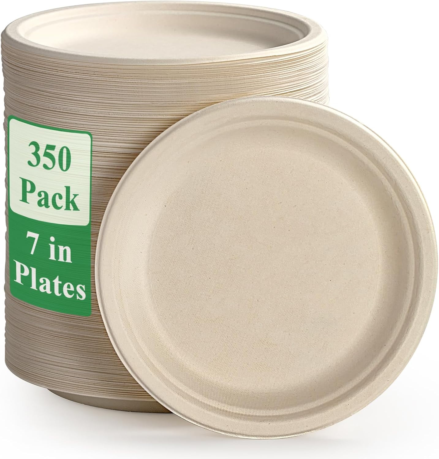 150 Pack Compostable Disposable Paper Plates 10.25 inch Super Strong ...