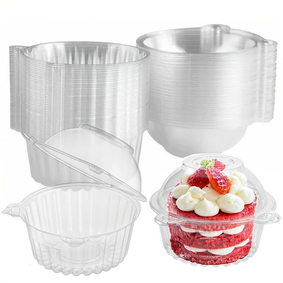150-Pack Disposable Clear Cake Boxes with Lids - Food-Safe Plastic for ...