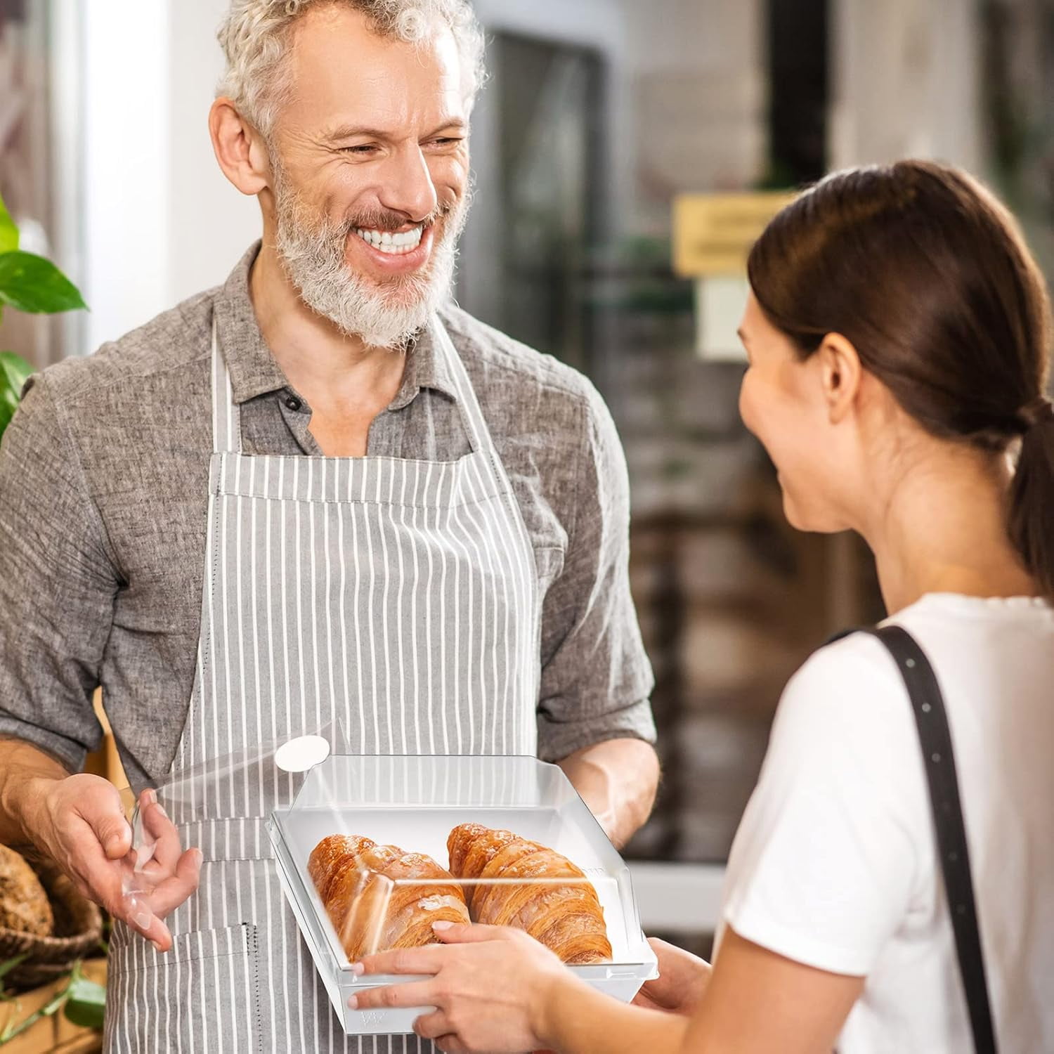 150 Pack Disposable Food Boxes with Clear Lids and Rope for Bakery ...