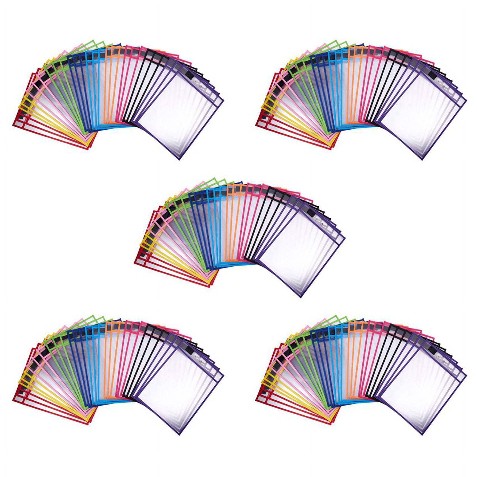 150 Pack Dry Erase Pockets PVC Transparent Sewn Dry Erase File Bag ...