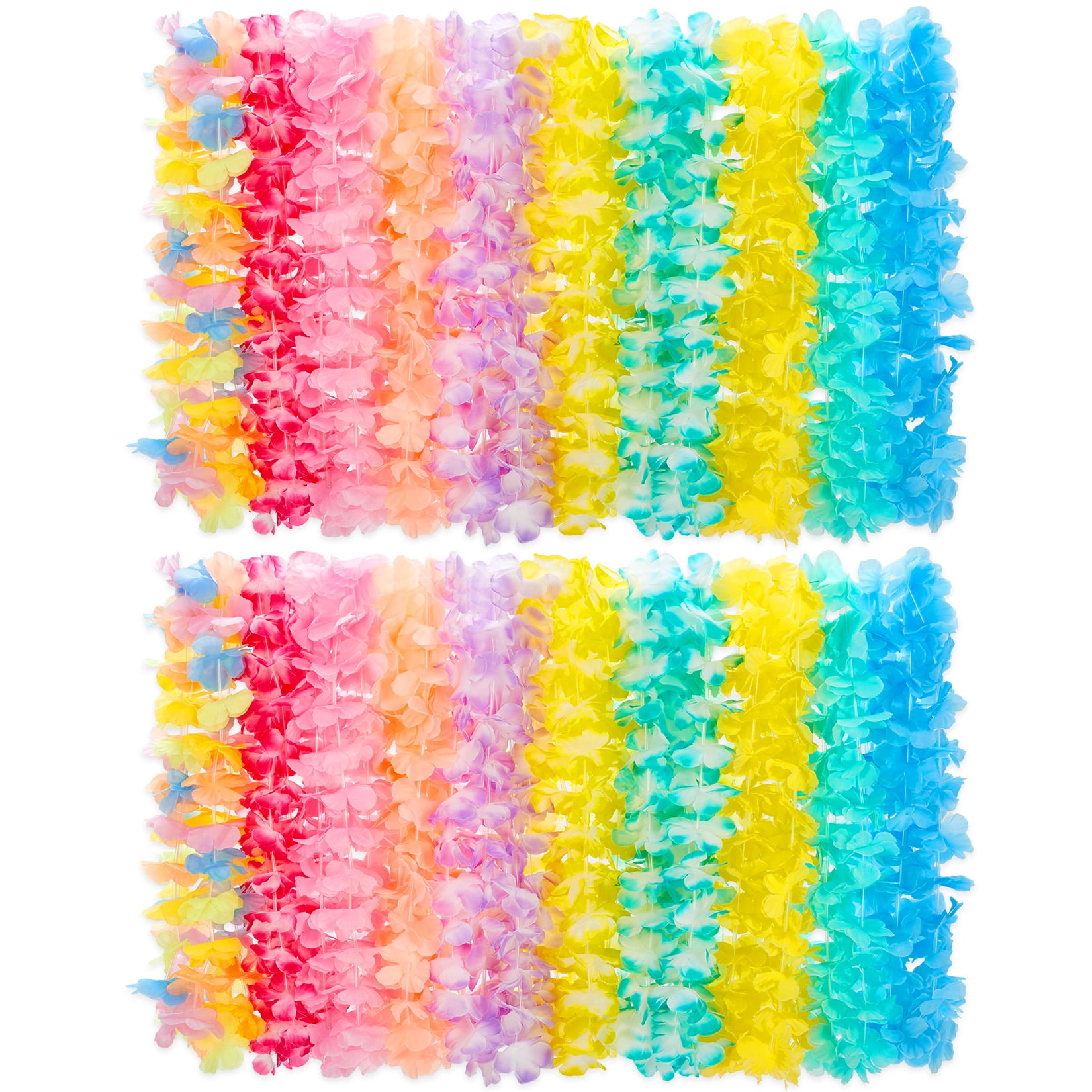 150-Pack Hawaiian Leis 39-41in, Gradient Single-Color Flower Leis for ...