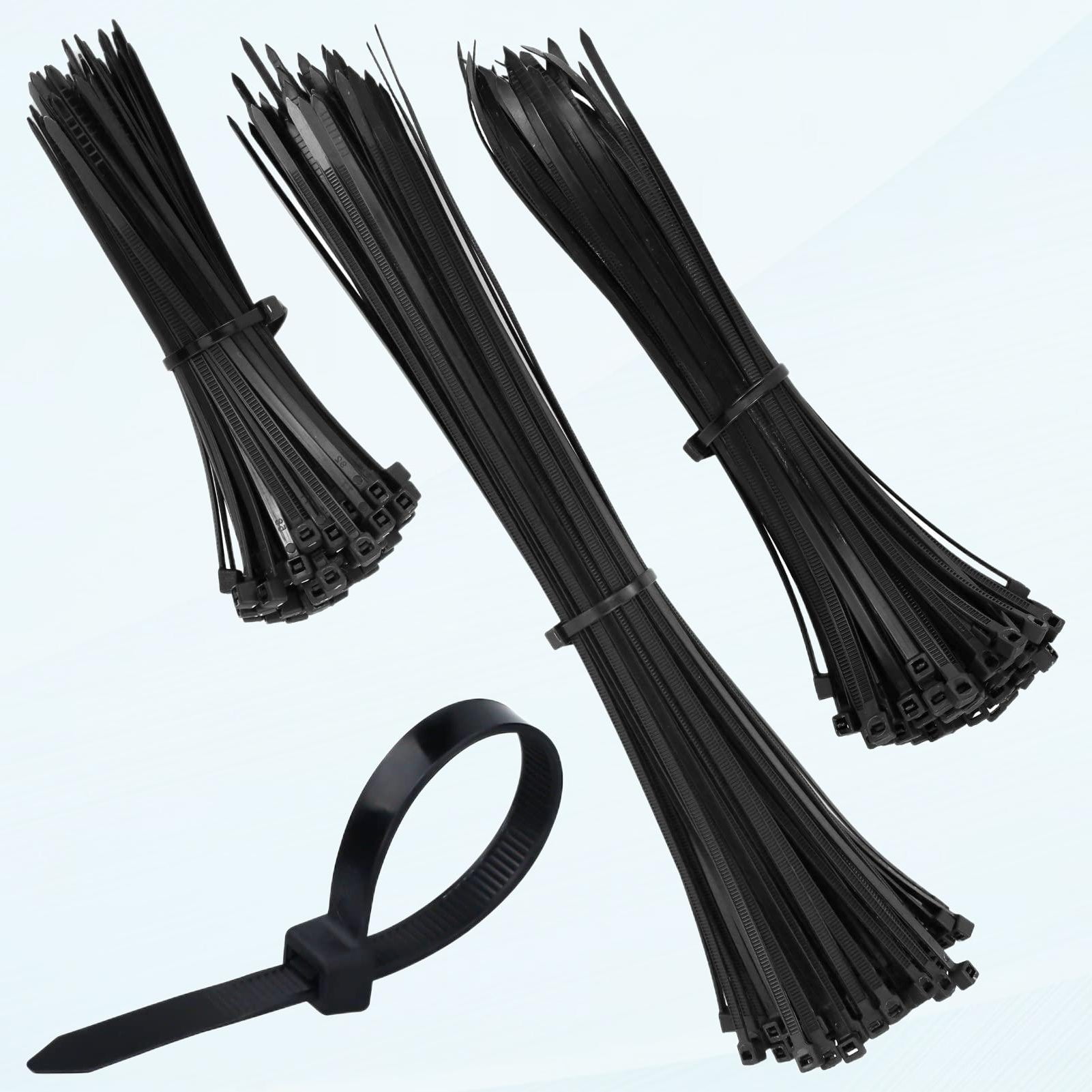 150 Pack Heavy Duty Black Reusable Cable Ties 7.6mm Strong Nylon Zip ...